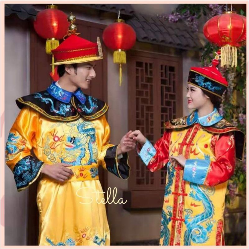 Jual kostum Qing Dynasty Emperor dan Empress Dragon Imperial Robes ...