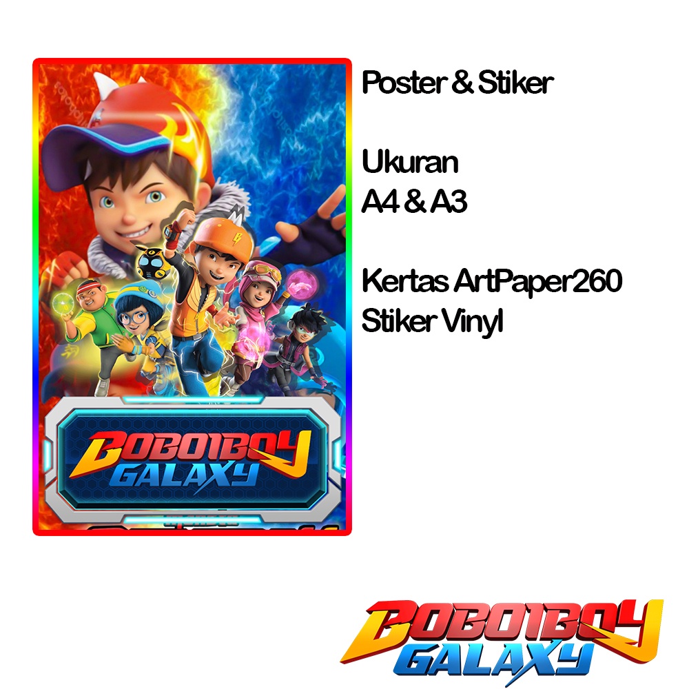 Jual Sticker Poster boboiboy galaxy boboi boy stiker Vynil lukisan ...