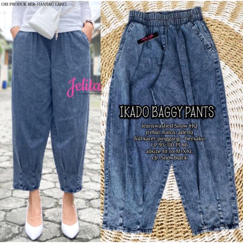 Jual Ikado Baggy Pants Jeans | Shopee Indonesia