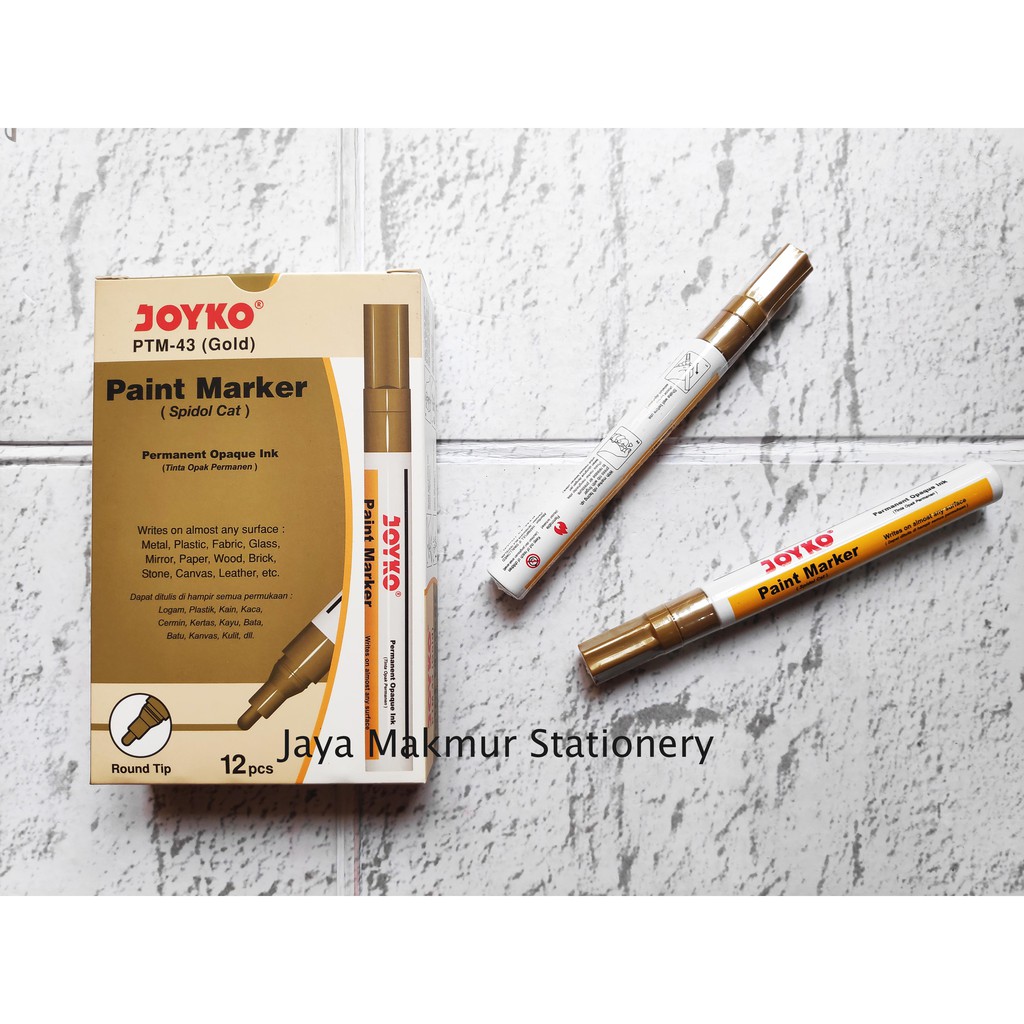 Jual Spidol Cat Permanen Joyko PTM-43 ( Tinta Gold) | Shopee Indonesia