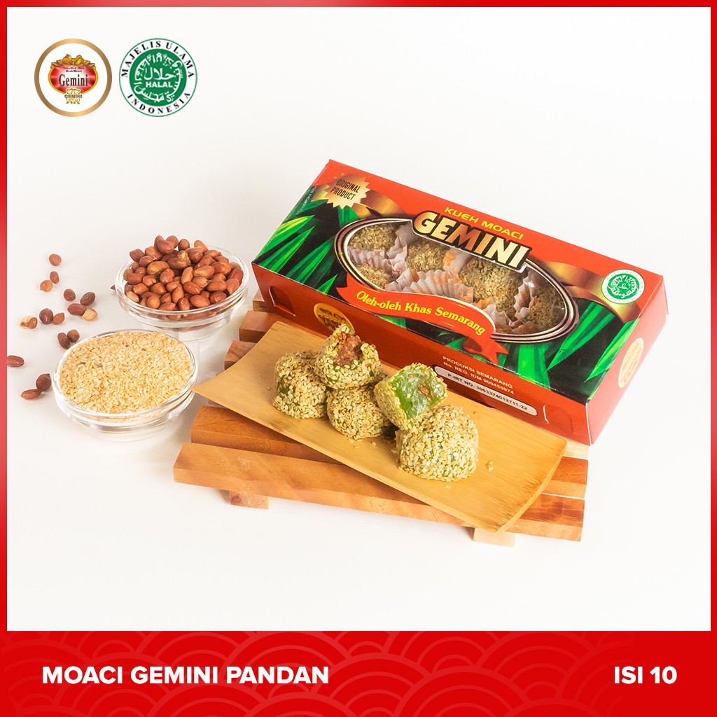 Jual Gemini - Moaci Gemini Semarang Rasa Pandan Isi 10 | Shopee Indonesia