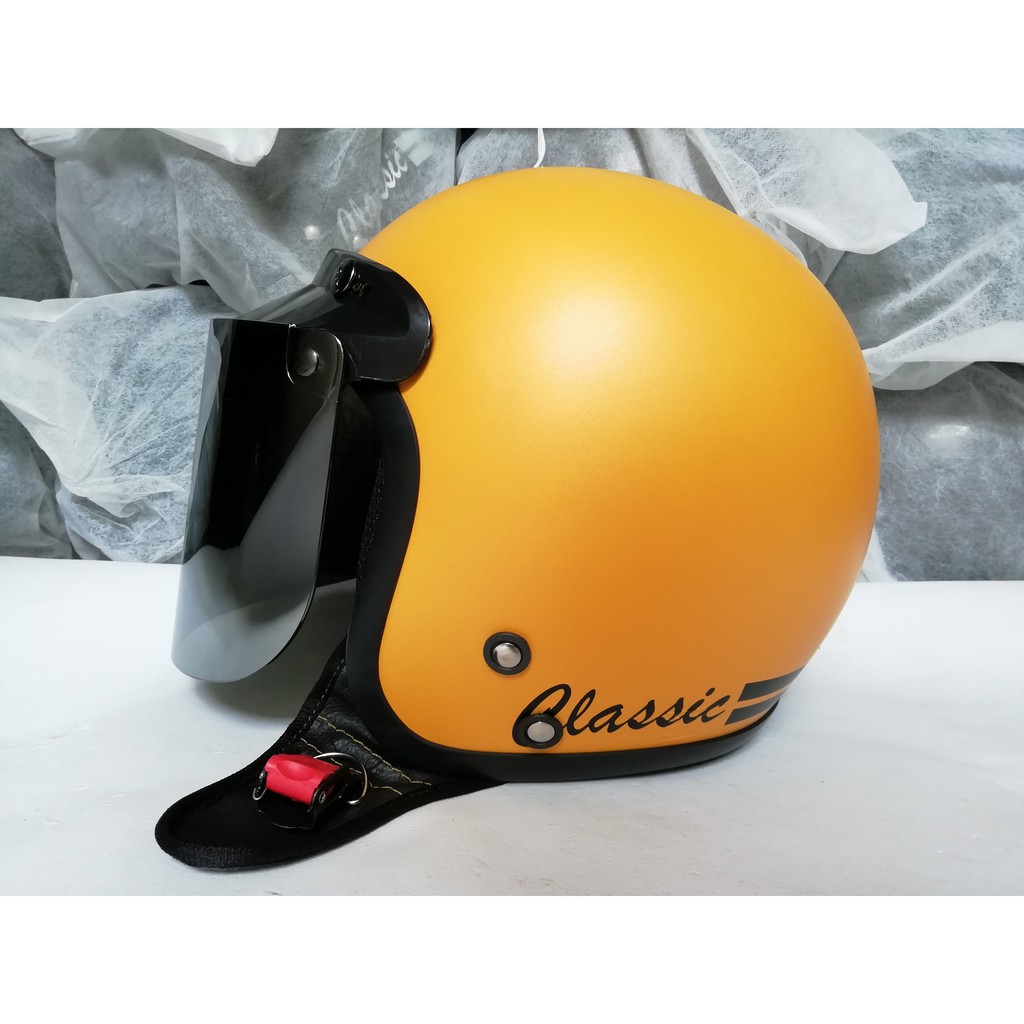 Jual HELM BOGO CLASSIC KUNING DOFF DEWASA KACA DATAR SILVER | Shopee ...