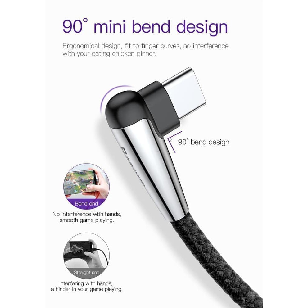 Jual Kabel Type-C BASEUS Sharp-Bird Data Cable Type C 2A 90 Degree (2M ... Jual Kabel Type-C BASEUS Sharp-Bird Data Cable Type C 2A 90 Degree (2M ...