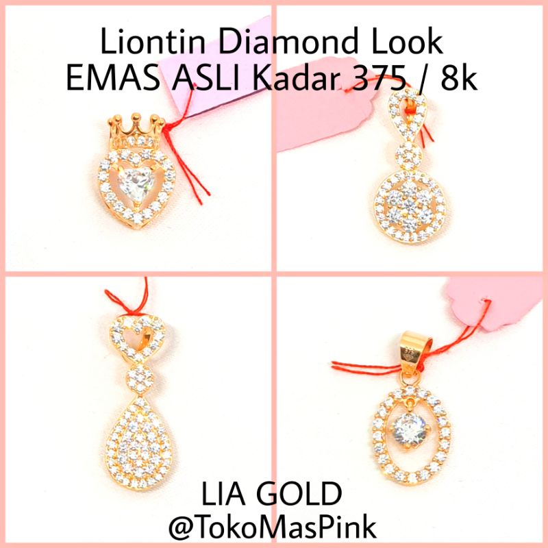 Jual Liontin Diamond Look EMAS ASLI Kadar 375 / 8K ( TOKO MAS LIA GOLD ...