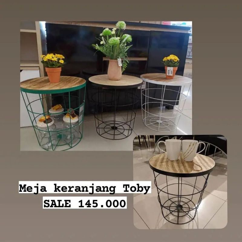 Jual INFORMA Meja Keranjang/ Storage Table/ Meja Topaz/Toby (gold/hitam ...