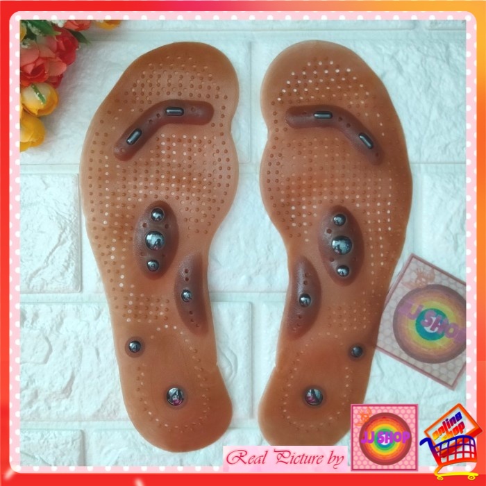 Jual insole sepatu alas kaki terapi magnetic warna coklat - jjshop ...