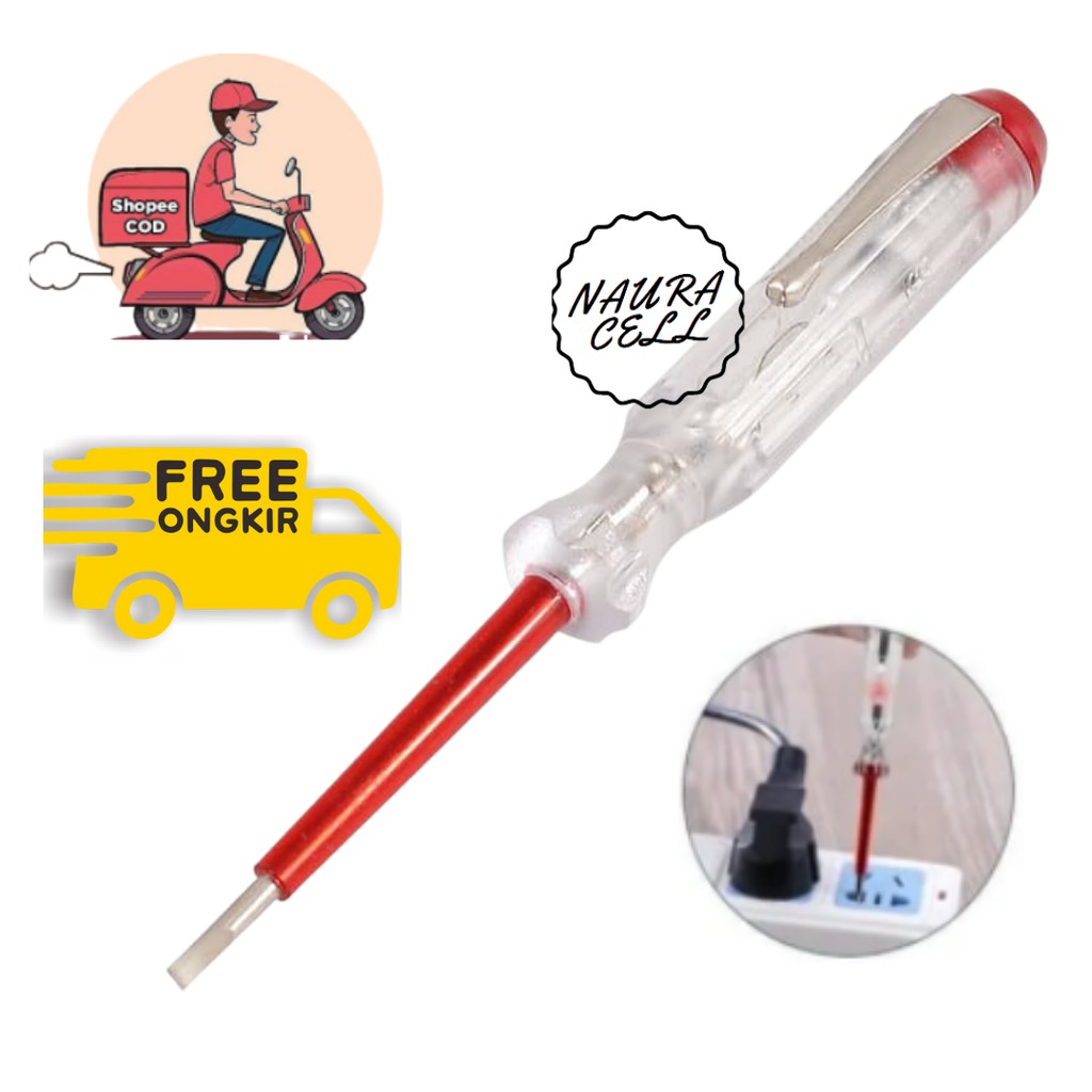 Jual Obeng Tes Pen / Tespen / Tespen Listrik - Untuk Mengecek Tegangan ...