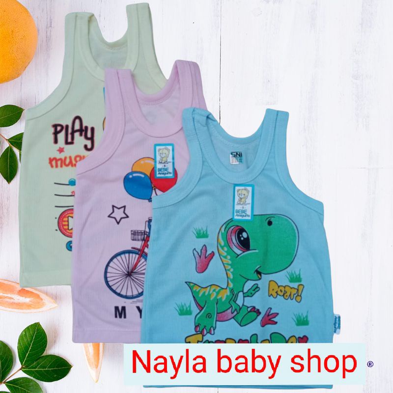 Jual (6Pcs) BEBE Singlet Bayi Bergambar/Kaos Dalam Anak Bayi | Shopee ...