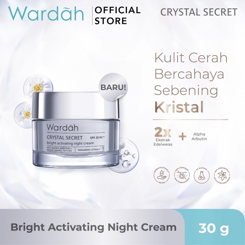 Jual wardah crystal secret day cream spf 35pa+++ 30g (new packing ...