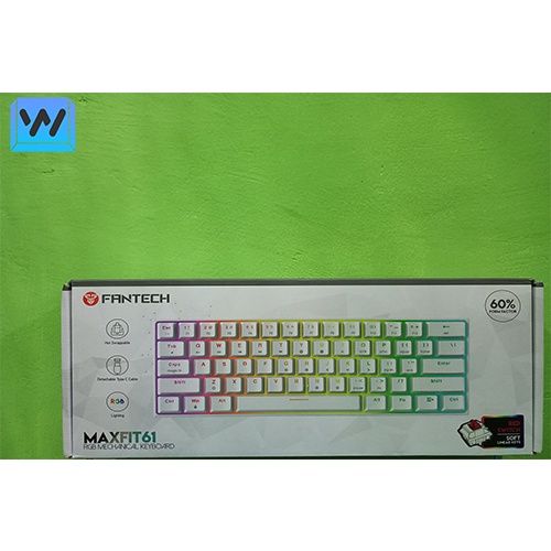 Jual Fantech MAXFIT61 60% Keyboard Gaming Mechanical White - RedSwitch ...
