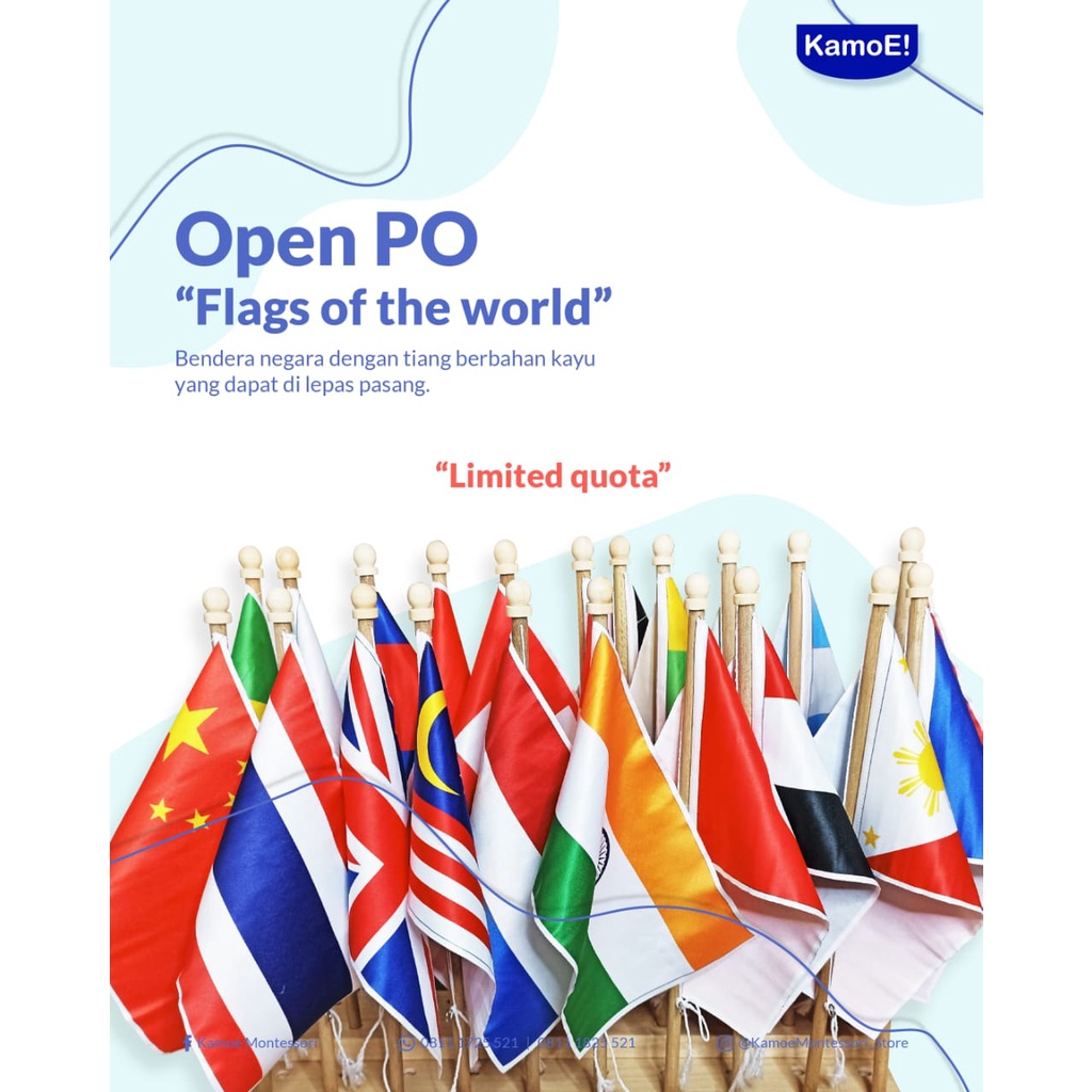 Jual Flags Of The World (25 Negara) Montessori Material | Shopee Indonesia