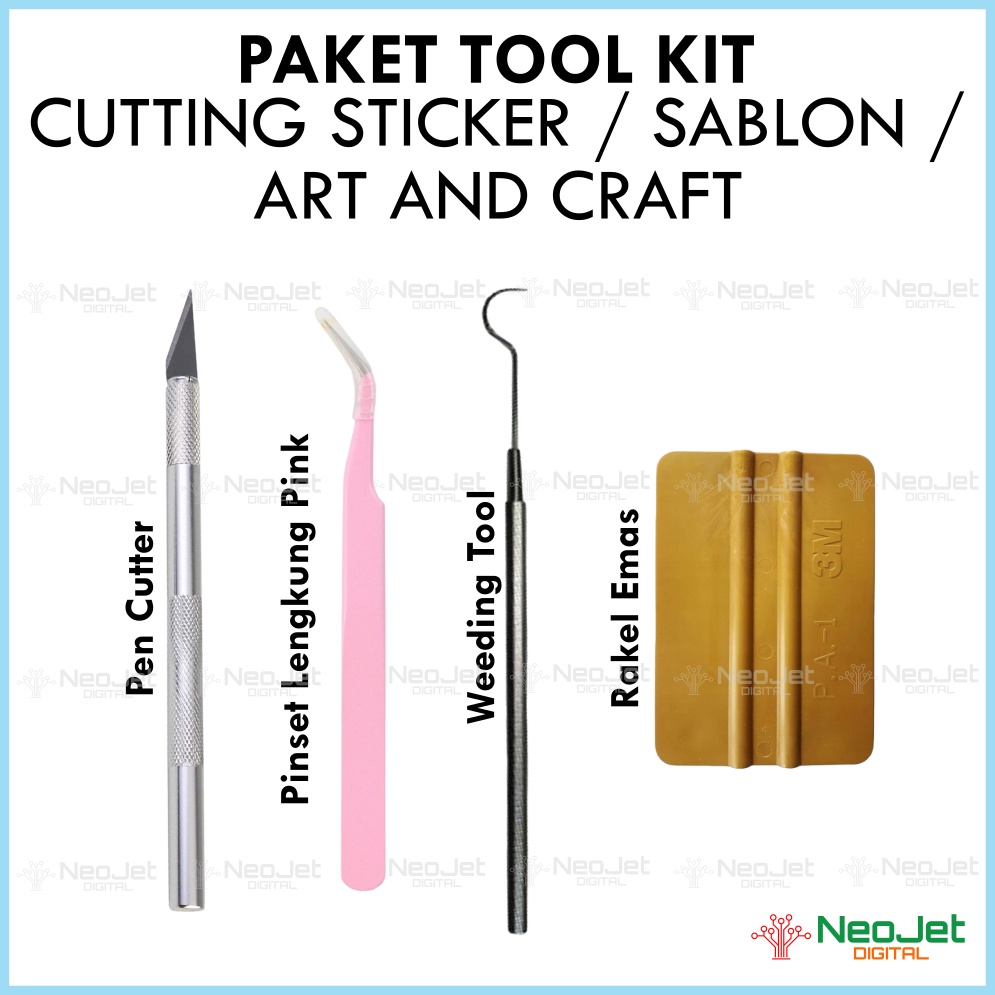 Jual Paket Tool Kit 8 Alat Bantu Art and Craft Cutting Sticker Polyflex ...