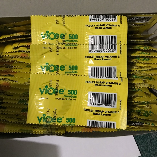 Jual Vicee tablet hisap vitamin C rasa lemon | Shopee Indonesia