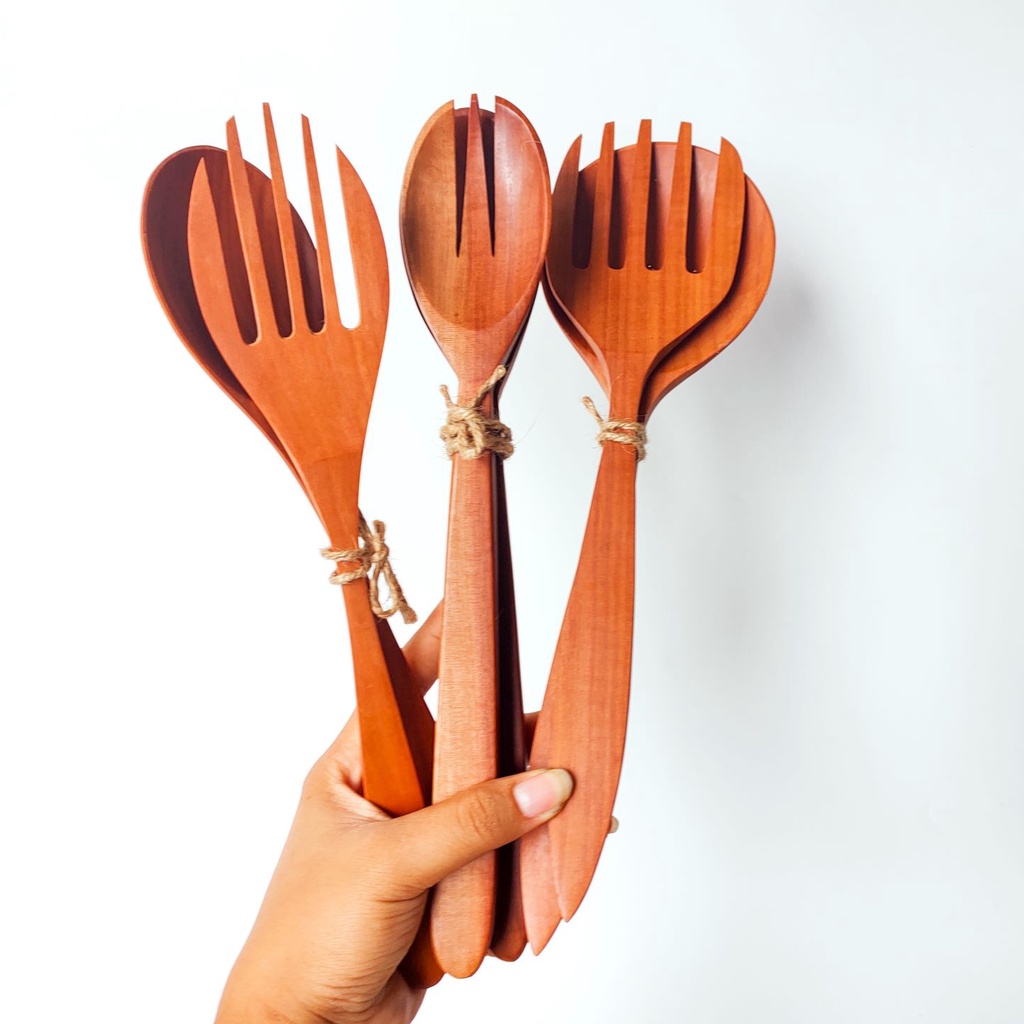 Jual SENDOK GARPU SALAD - Sendok Salad/ Sendok Kayu/ Garpu Salad ...