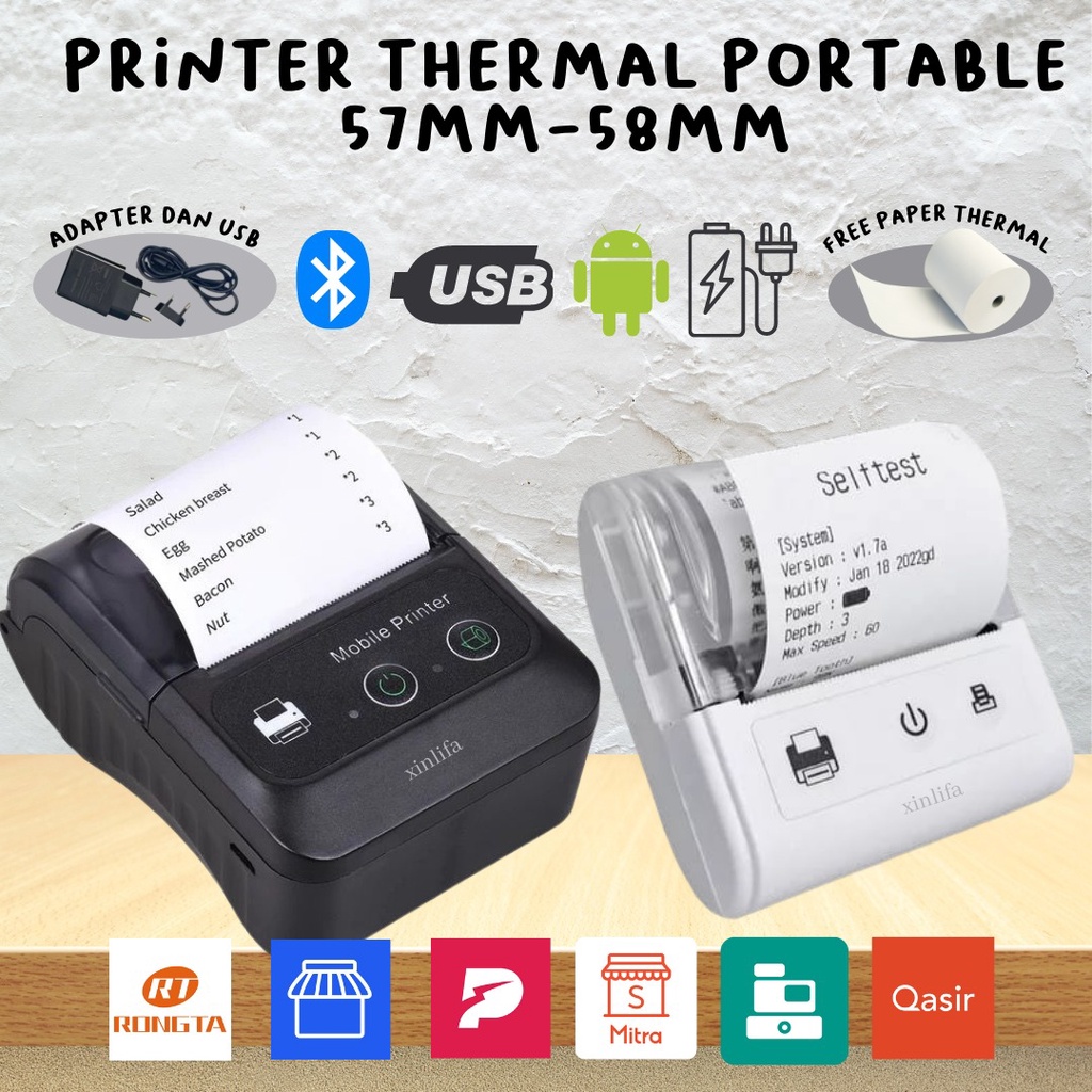Jual PRINTER BLUETOOTH PORTABLE THERMAL KASIR BARCODE LABEL | Shopee ...