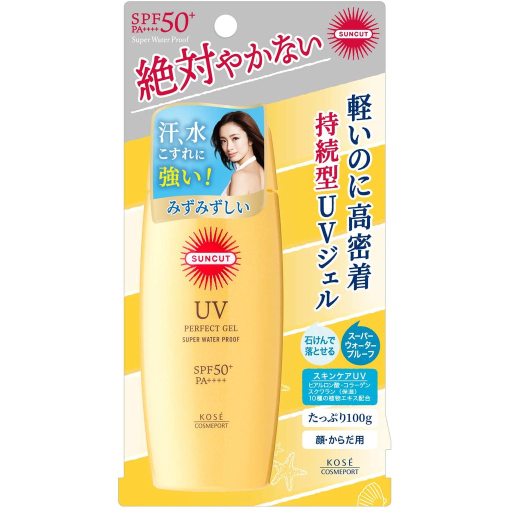 Jual KOSE Kose Suncut Perfect UV Gel SPF50 + PA ++++ Super Waterproof 100g | Shopee Indonesia