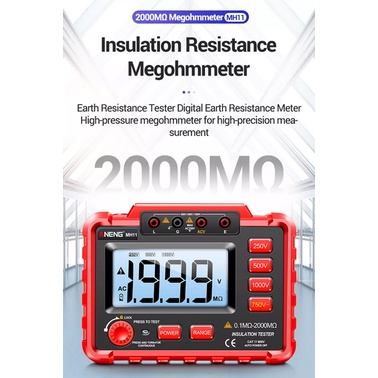 Jual Digital Megger Megohmmeter 250/500/1000V 2000 Megohm ANENG MH11 ...