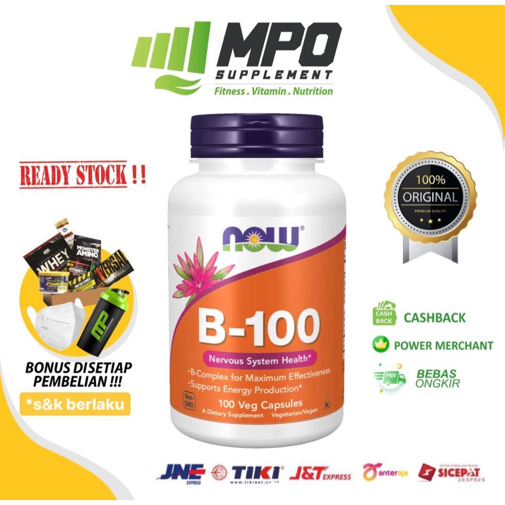 Jual NOW Foods B-100 B100 B 100 Vitamin B Vit B 100caps NOW B100 B 100 ...
