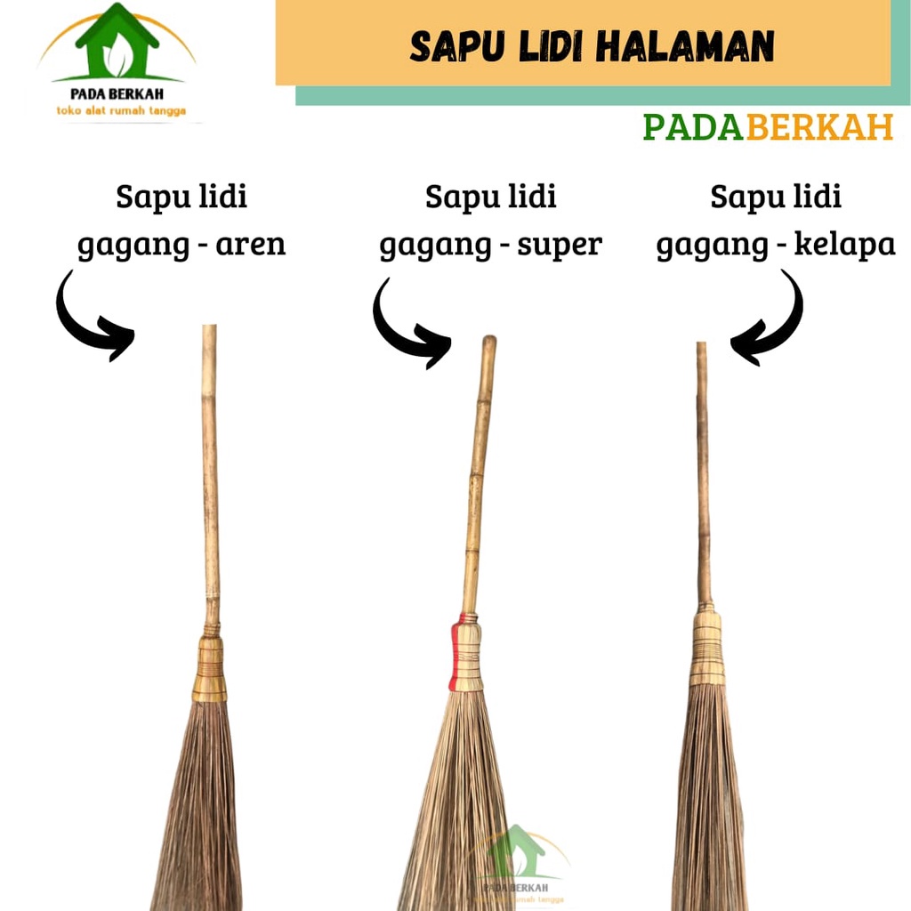 Jual Sapu Lidi Gagang Panjang Halaman/ Sapu Lidi Taman Gagang Bambu ...