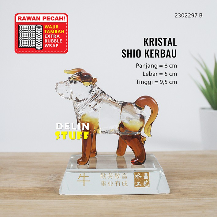 Jual Kristal Shio Kerbau / Pajangan Kristal Shio Sapi / Kado Ulang ...