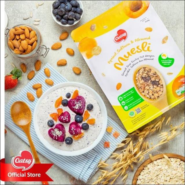 Jual Oatsy Muesli Tropical Fruit / Apricot, Sultana & Almond Cereal ...