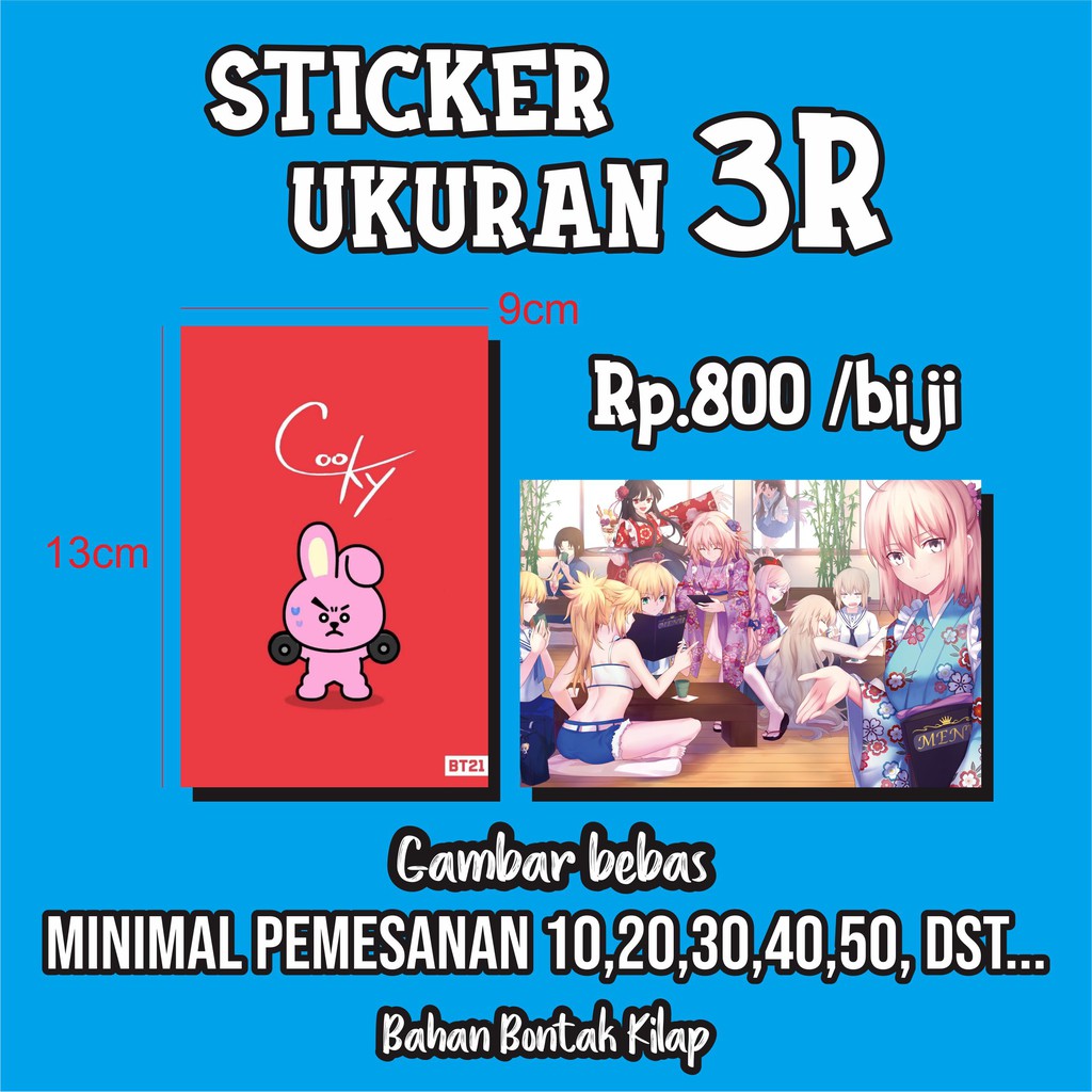 Jual STICKER UKURAN 3R MURAH GAMBAR BEBAS | Shopee Indonesia
