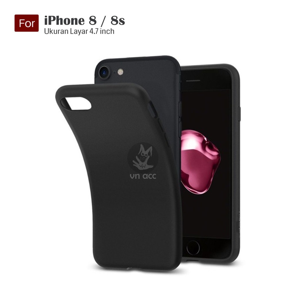Jual Darknight iPhone 8 / 8S | Slim Case Black Matte Softcase Premium ...