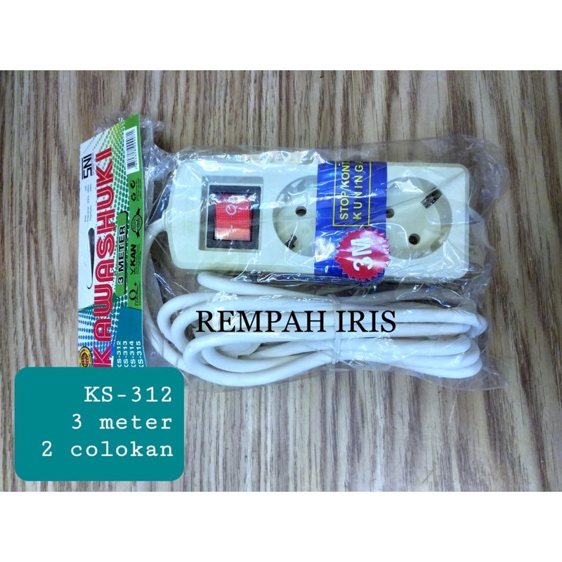 Jual [SNI] stop kontak kabel arde listrik kabel 3 meter 2 colokan ...