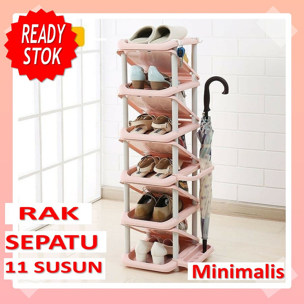 Jual Rak Sepatu Susun Minimalis - Rak Sendal 11 Susun Model ZigZag ...