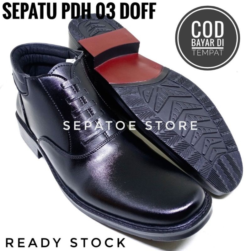 Jual Sepatu PDH TNI Polri Hitam Doff Sepatu PDH Pria Satpam Security ...