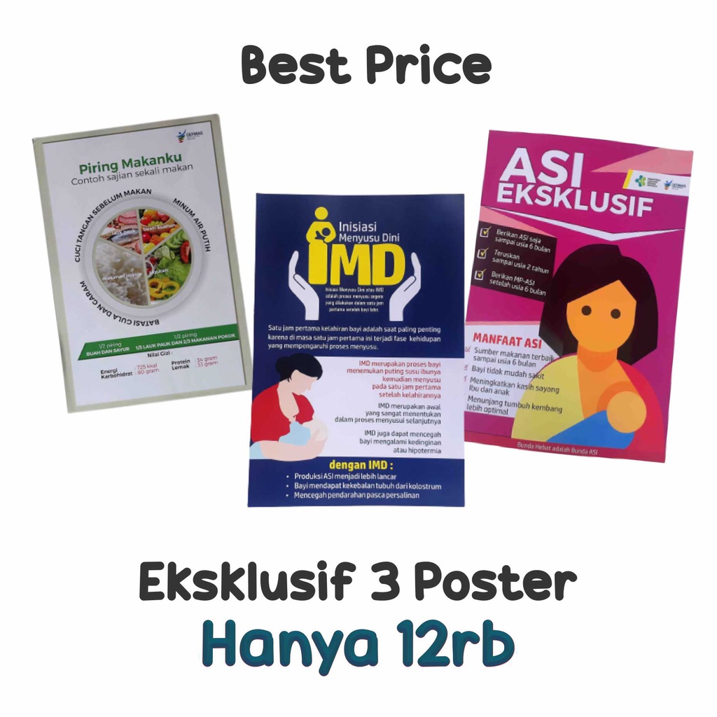 Jual Poster 12 Indikator Keluarga Sehat - ASI Eksklusif, Manfaat ASI ...