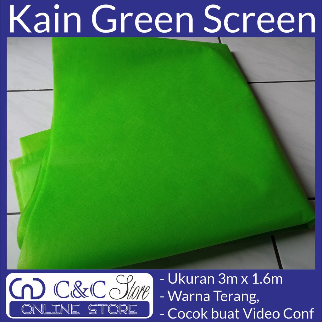 Jual Layar Green Screen 3m x 1.6m kain backdrop hijau muda murah ...