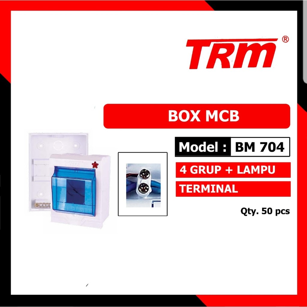 Jual Trm BM-704 Bok Mcb 4 Group + Lampu Terminal Kuningan / Kotak Mcb ...