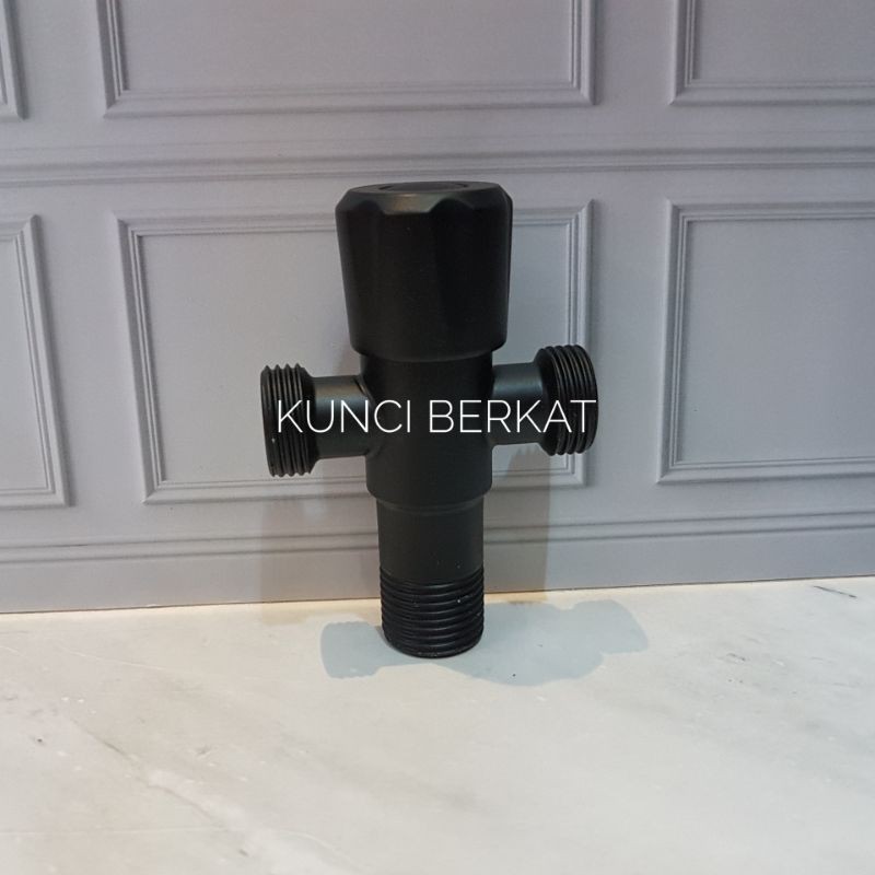 Jual Stop kran double hitam/T closet black | Shopee Indonesia