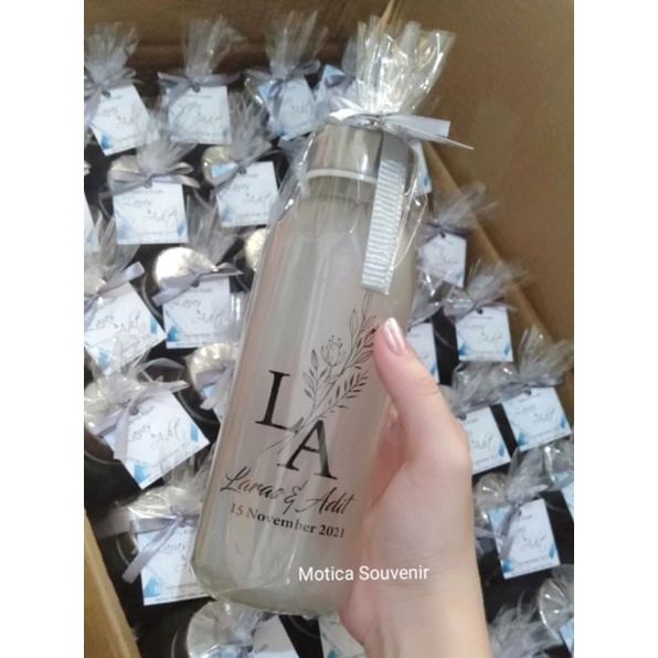Jual Souvenir Botol Kaca Dop Doff Sablon 420ml | Shopee Indonesia