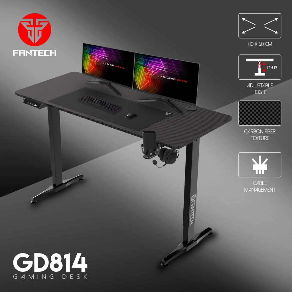 Jual MEJA KOMPUTER GAMING DESK FANTECH GD814 ELECTRIC ADJUSTABLE TABLE ...