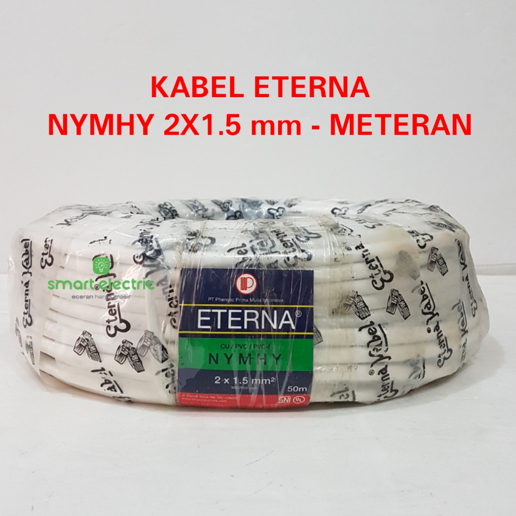 Jual Kabel Listrik Eterna Serabut NYMHY 2x1.5 mm Meteran Tembaga Murni SNI LMK | Shopee Indonesia