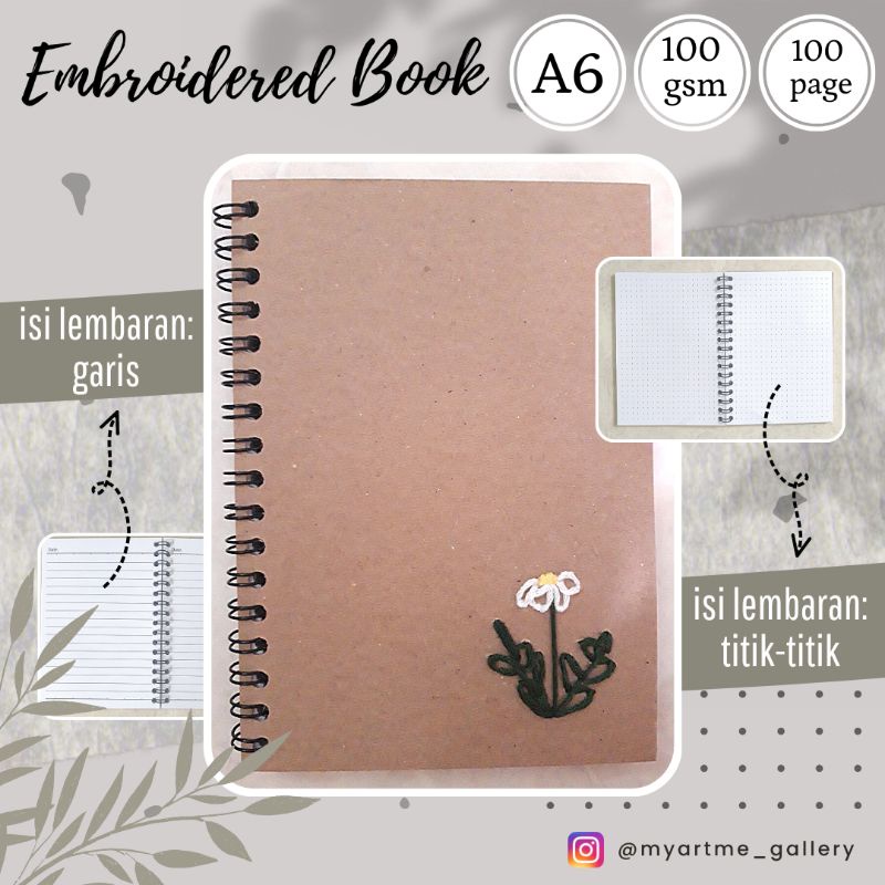 Jual Binder Aesthetic/Notebook Aesthetic/Buku Estetik/Embroidered Book ...
