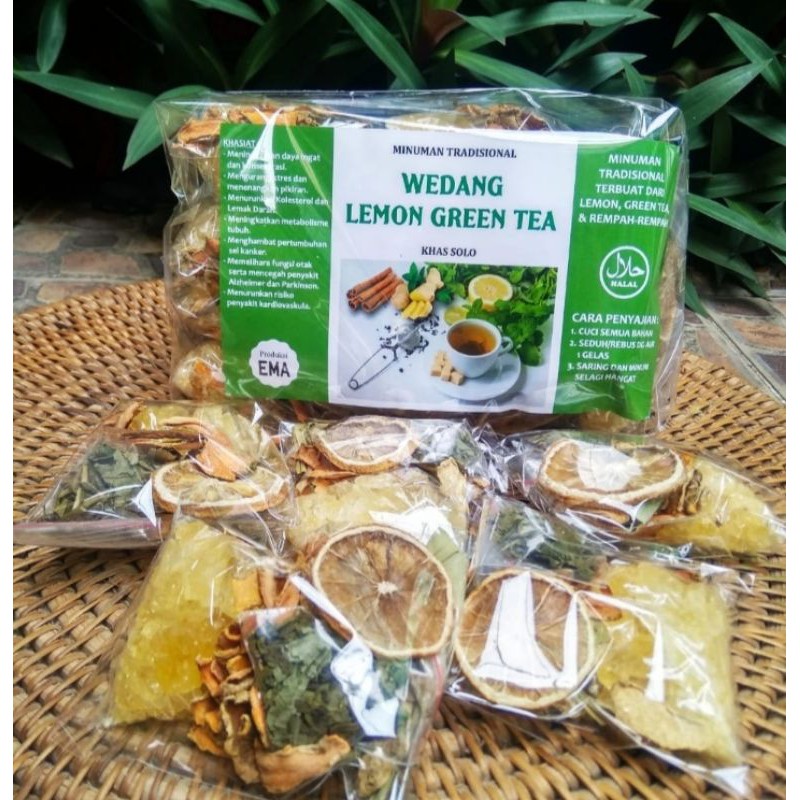 Jual Wedang Lemon Green tea by EMA Solo || Harga 1 pack isi 10 bungkus ...