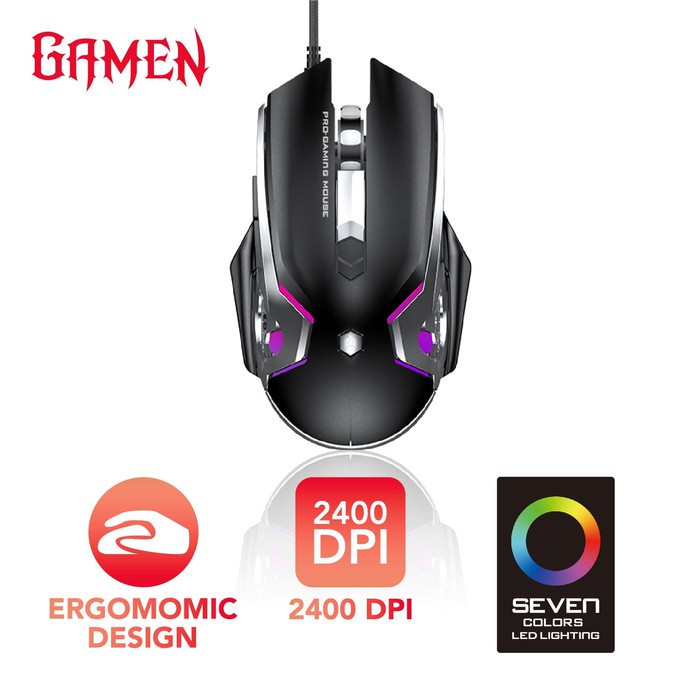 Jual GAMEN GM1200 Gaming Mouse 3200DPI Wired Optical Mouse Gaming LED ...