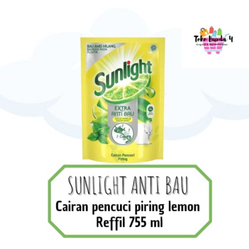 Jual sunlight sabun cuci piring jeruk nipis 755ml, sunlight extra anti bau 700ml kemasan baru ...