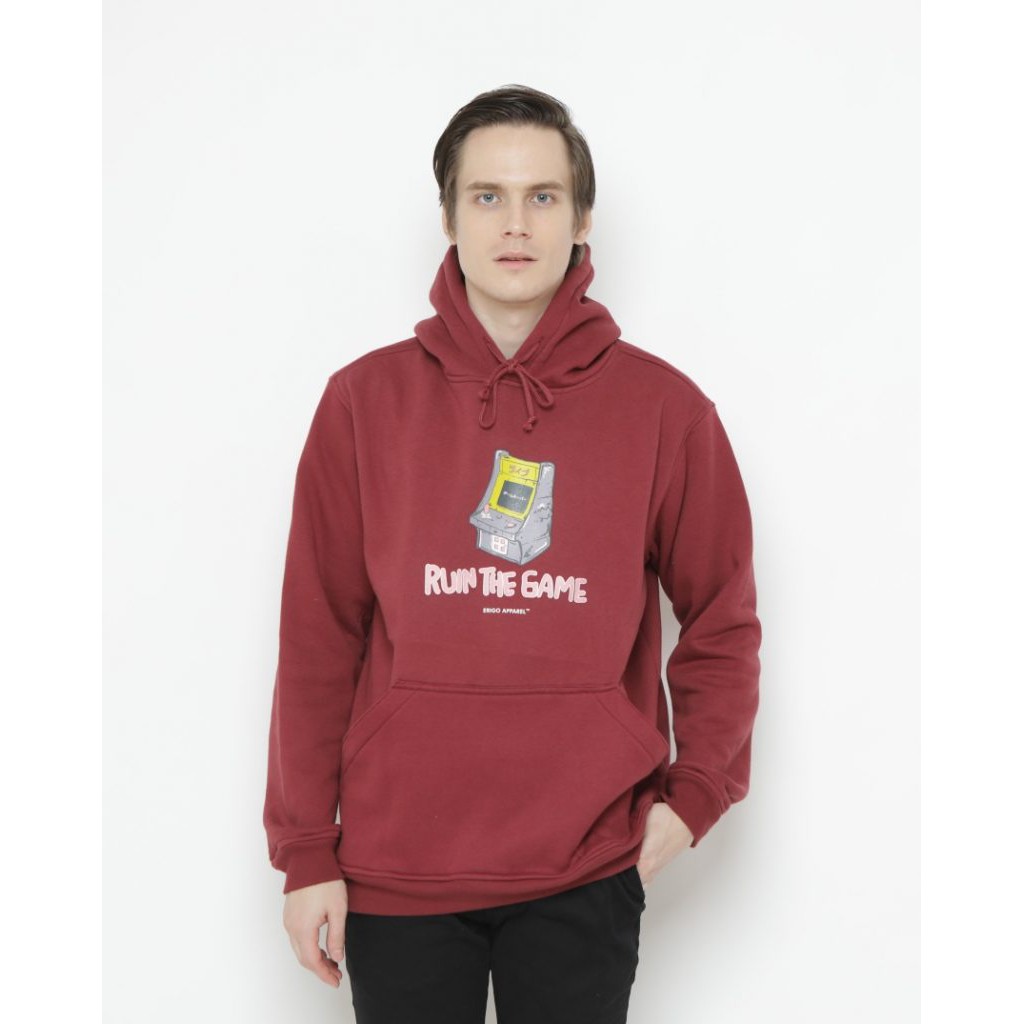 Jual Erigo Hoodie Run The Game maroon | Shopee Indonesia