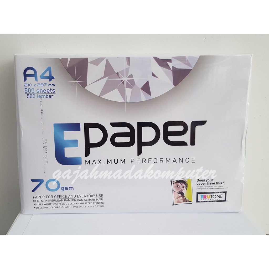 Jual Kertas Fotocopy HVS A4 70 gr 70 gsm 70gram EPAPER e-paper e paper | Shopee Indonesia