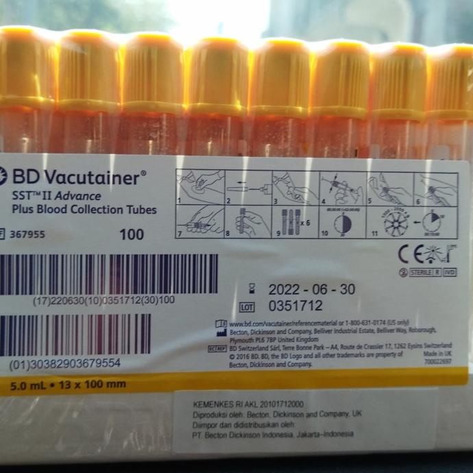Jual Bd Vacutainer Sst Ii Advance Ukuran Lengkap / Tube Gel Clot ...