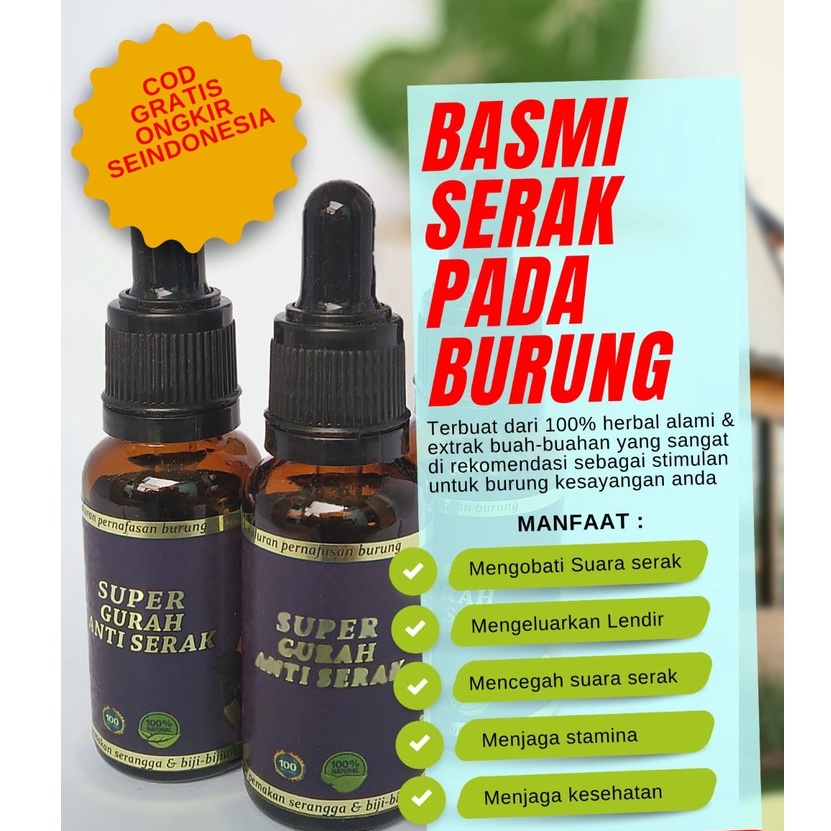 Jual obat burung serak super gurah anti serak untuk murai kacer jalak ...