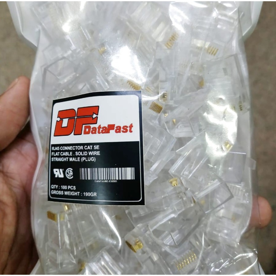 Jual Konektor Rj45 Lan / Rj 45 isi 100 pcs untuk cat5/cat5e Best ...
