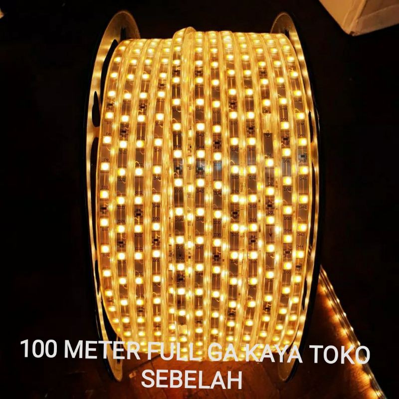 Jual Lampu LED STRIP 100 Meter SMD 5050-60D Waterproof AC 220V indoor ...