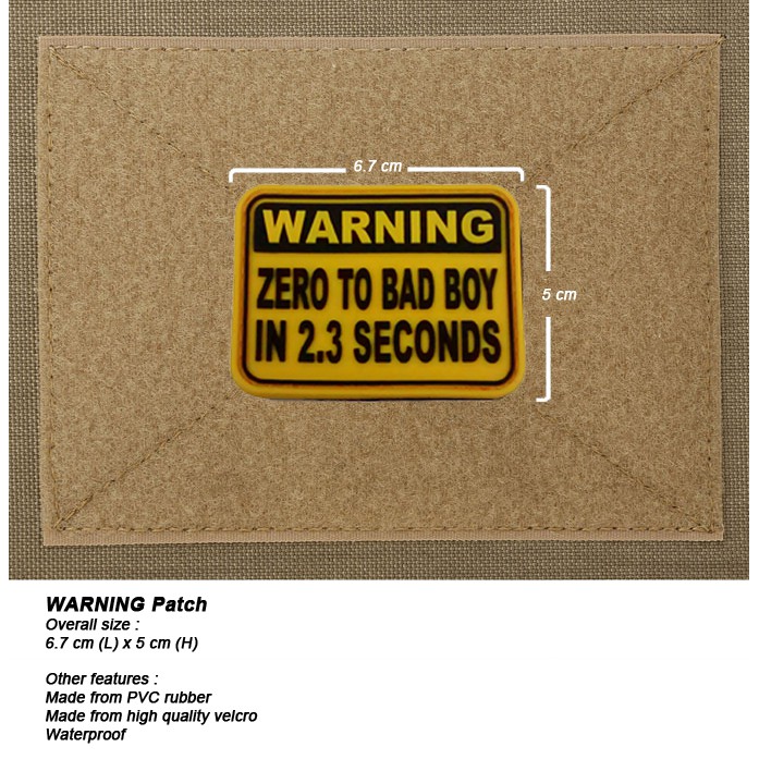 Jual WARNING Rubber Velcro Patch | Tactical | Airsoft | Shopee Indonesia