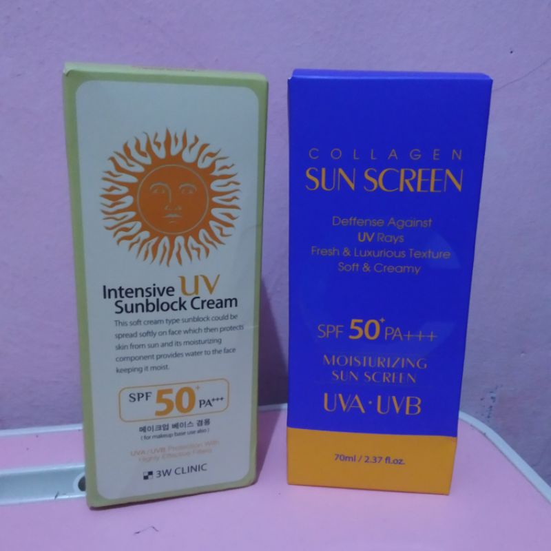 Jual 3W CLINIC Intensive Collagen UV Sunblock Cream SPF50+ PA+++ 70ml ...