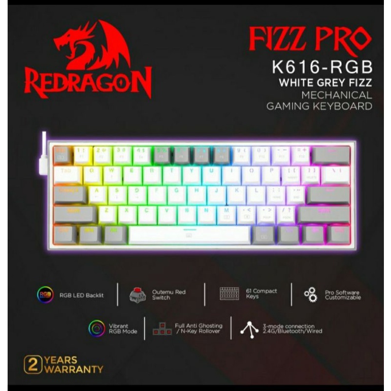 Jual Redragon Fizz Pro K616RGB K616-RGB Keyboard Gaming Mechanical ...